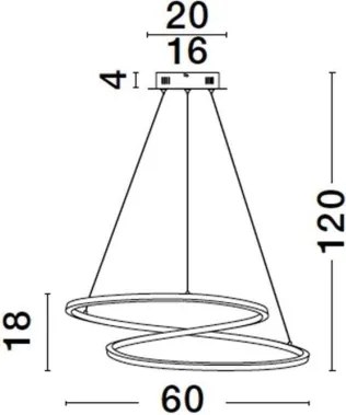 Závěsné LED svítidlo NOVA LUCE GIRISH 41W 3000K 9248109 stmívatelné Triac