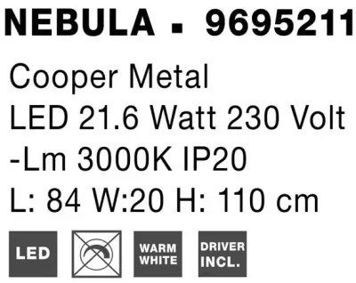 LED lustr Nebula 84 zlatá