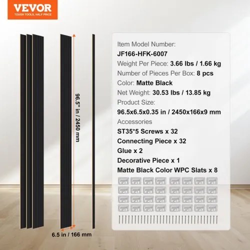 dřevěné lamelové akustické panely 8 KS 243,8 × 15,2 – WPCBTQBYGHL9EARN5V0