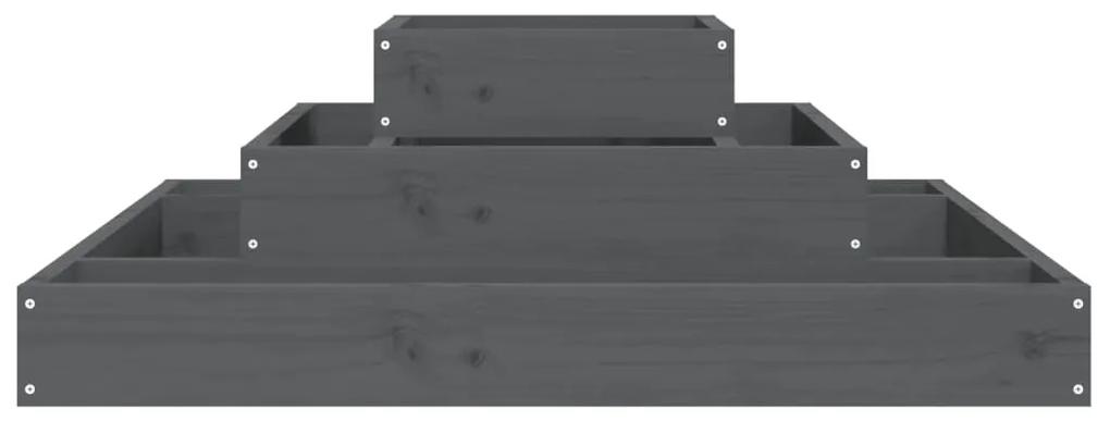 Truhlík šedý 80 x 80 x 27 cm masivní borové dřevo,  823866