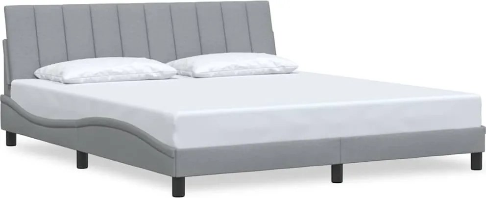 Rám postele bez matrace Hanko světle šedý 180 x 200 cm textil 3310405