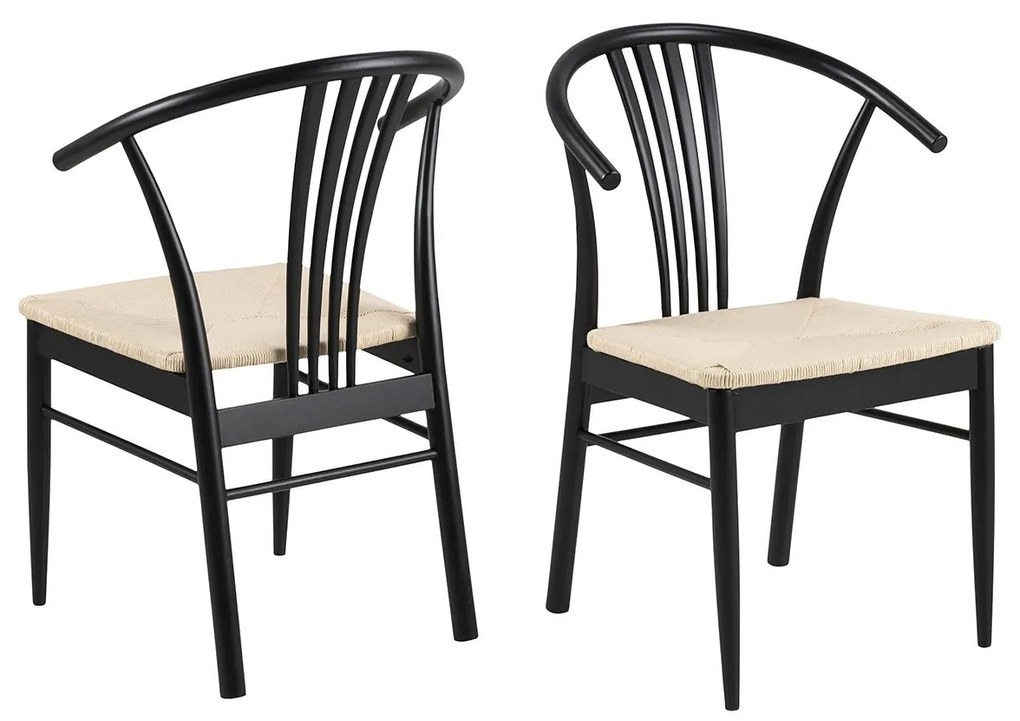 ACTONA Sada 2 ks − Židle s opěrkou York − bílá 83 × 54 × 54 cm