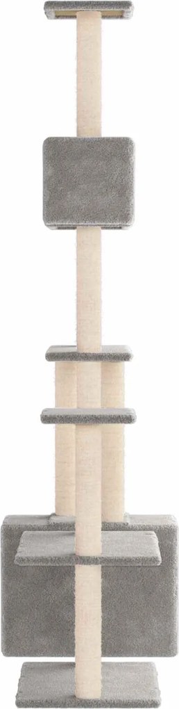 Kočičí strom se škrabacími sloupky sisal Světle šedá 177,5 cm 172390