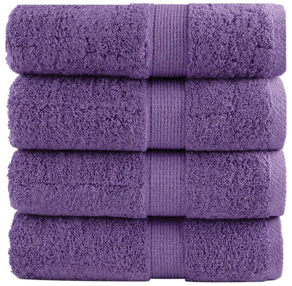 Premium ručníky SOLUND 4 ks fialové 30 x 50 cm 600 g/m² 137351
