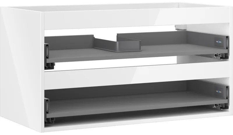 Mexen Box-A, závěsná skříňka 90 cm, 2 zásuvky, bílá lesklá, 91AX0-0900-470-2-00