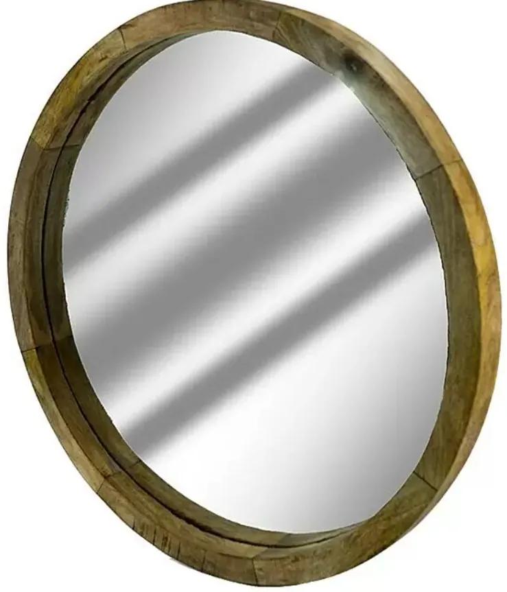 German Kulaté zrcadlo z mangového dřeva / průměr 71 cm / přírodní