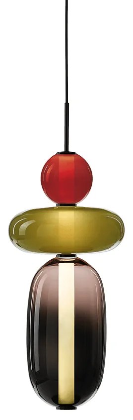 Bomma Pebbles skleněné závěsné svítidlo, malé Barva: Červená, Konfigurace: Model 4