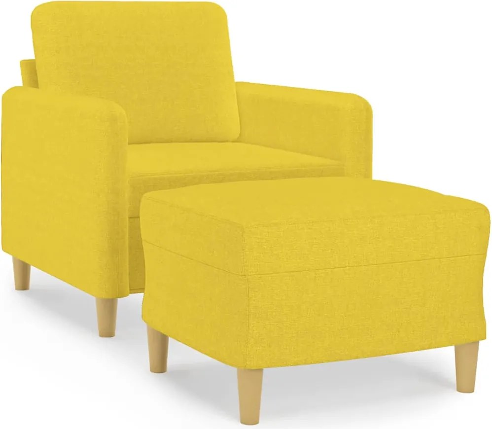 Křeslo s podnožkou světle žluté 60 cm textil 3201189