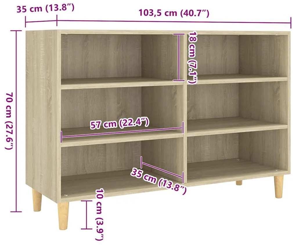 vidaXL Marketos Příborník dub sonoma 103,5 x 35 x 70 cm kompozitní dřevo