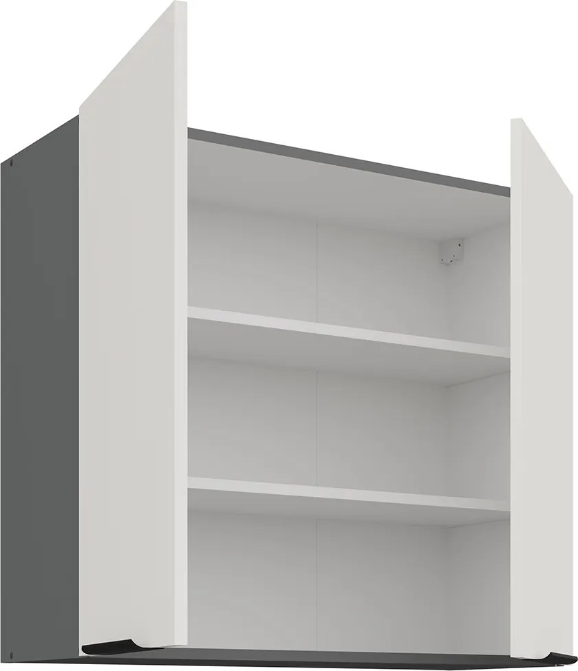 ARIA aw | horní skříňka 80 G-72 2F policová | 80 cm | ANTI FINGERPRINT povrch | antracit/bílá