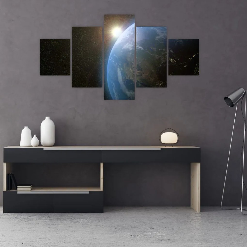 Obraz země z vesmíru (125x70 cm)