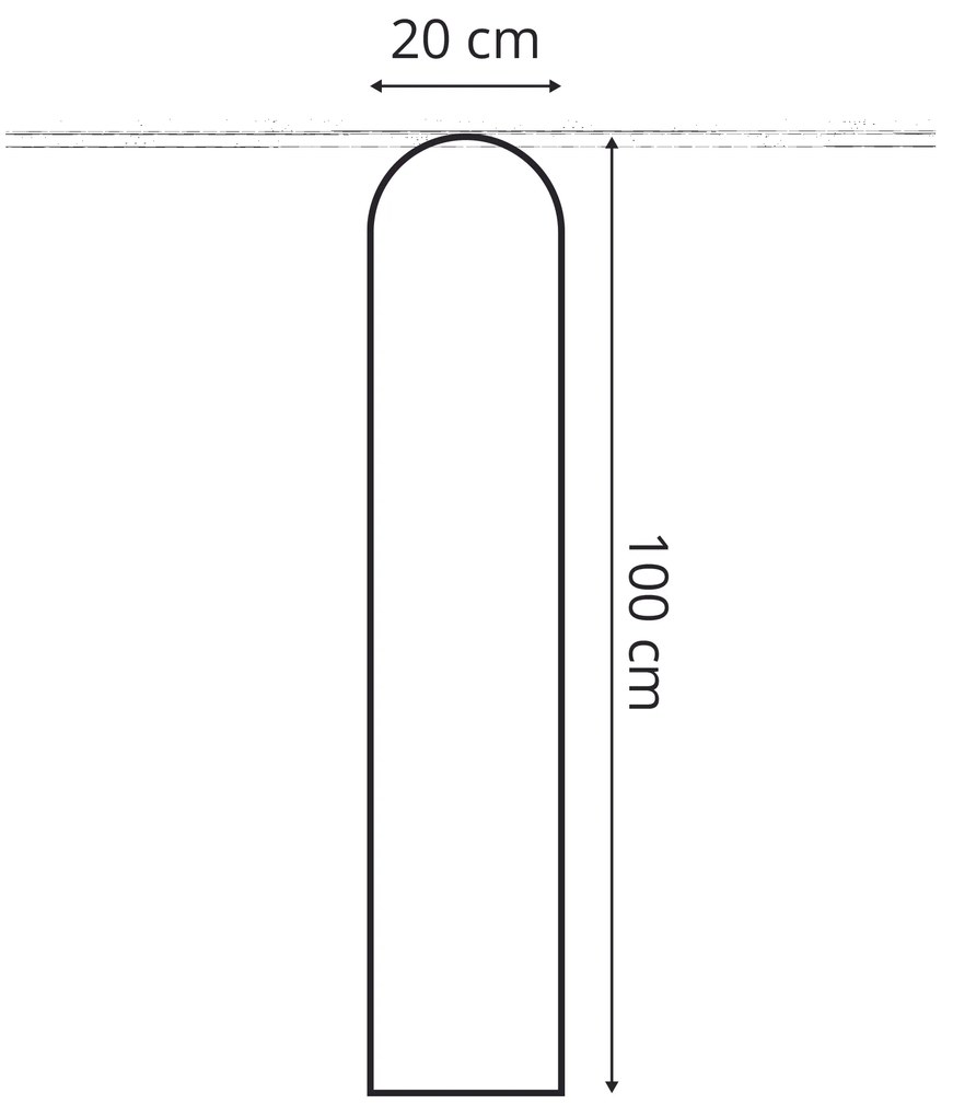 Čalouněný panel - Oblouk - 20x100cm Barva: Černá