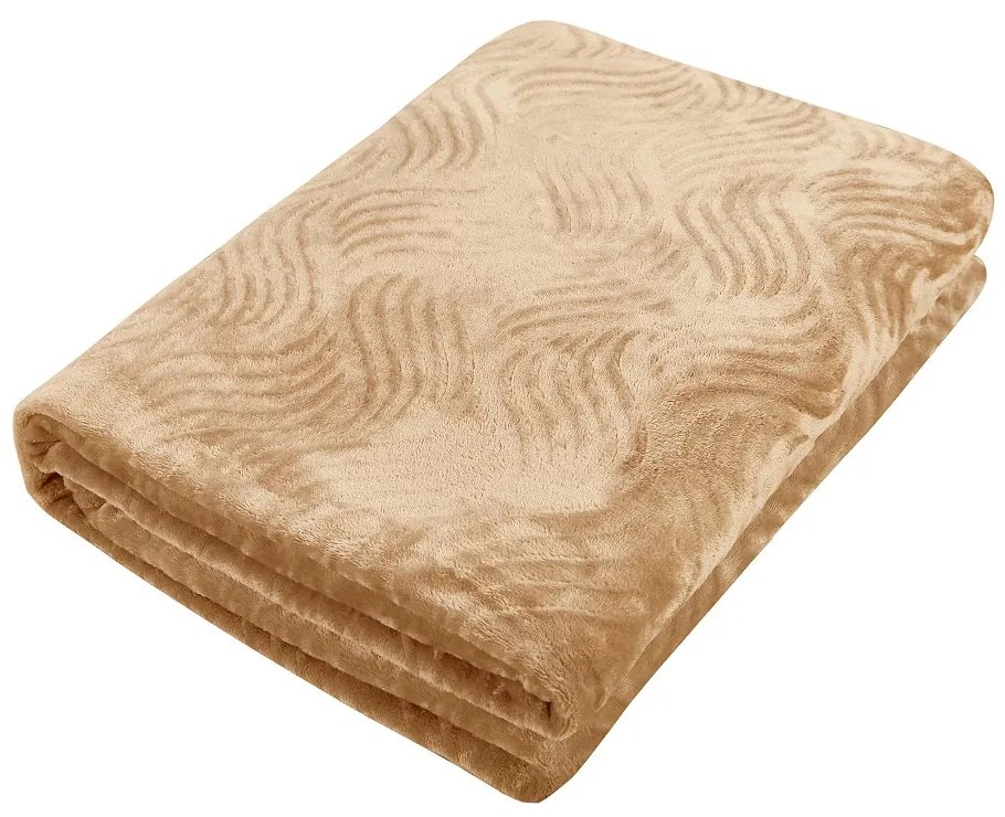 KARO Přehoz na postel z mikrovlákna 200x220 Wave beige