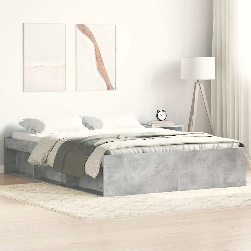 Rám postele betonově šedý 150 x 200 cm King Size 3203869