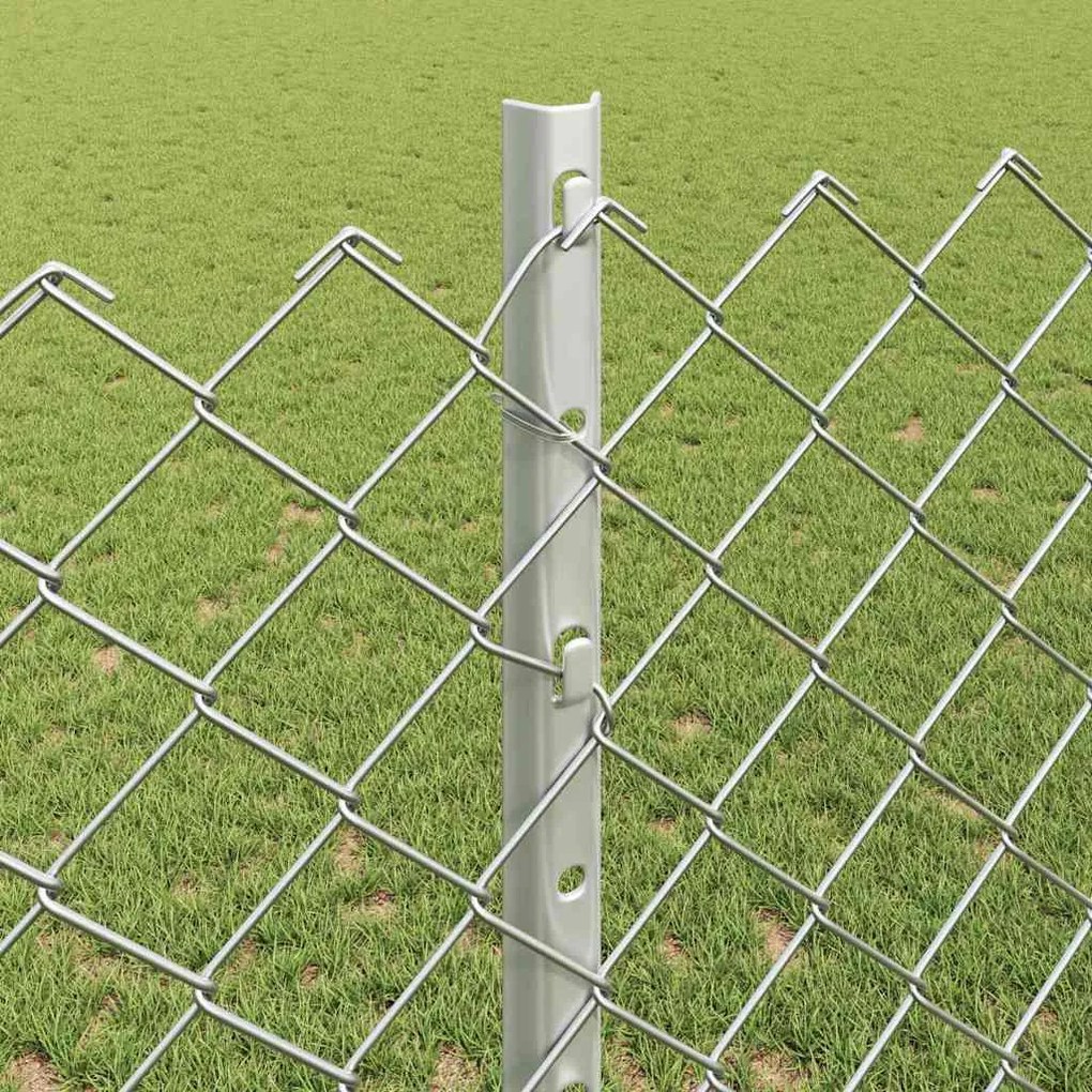Plot s řetězovým odkazem a sloupkem 10 x 1,2 m Pozinkovaná ocel 3336289