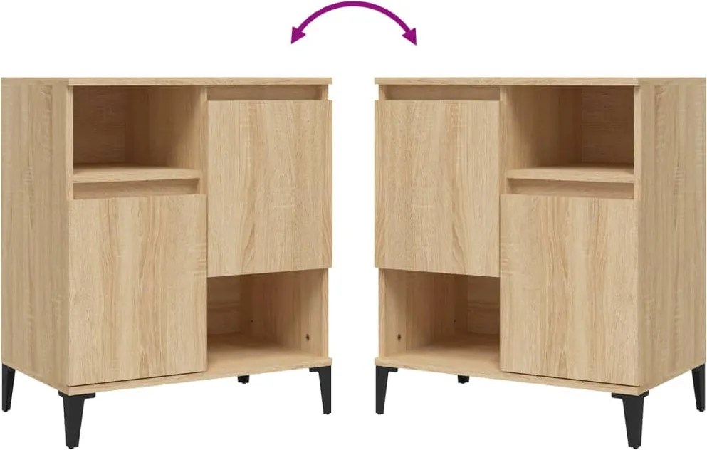 Příborníky 3 ks dub sonoma 60 x 35 x 70 cm kompozitní dřevo 3185746