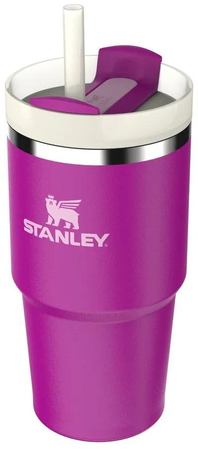 Růžová termoska s brčkem z nerezové oceli 600 ml Quencher H2.0 FlowState Tumbler Violet Blossom – Stanley