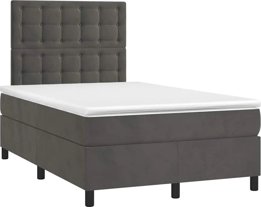 Box spring postel s matrací tmavě šedý 120x190 cm samet 3270020