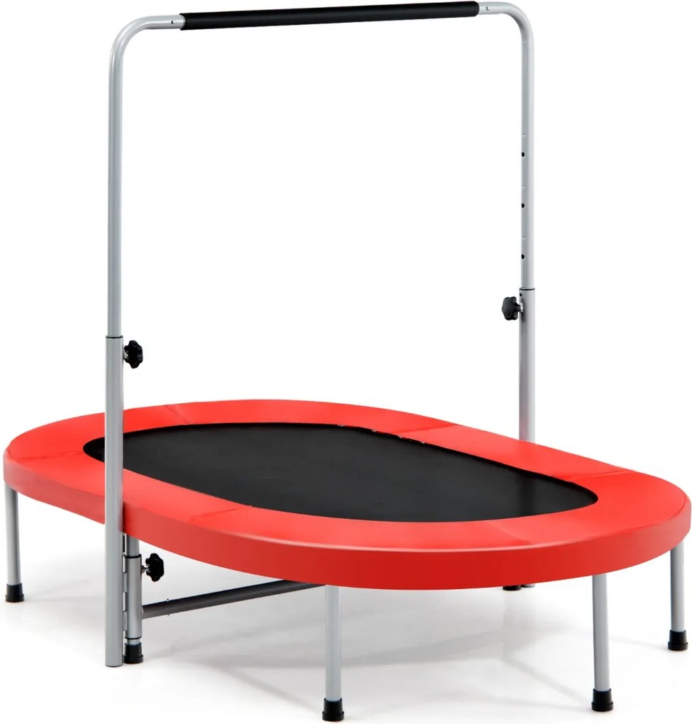 Costway Dvojitá trampolína skládací fitness trampolína s nastavitelným madlem