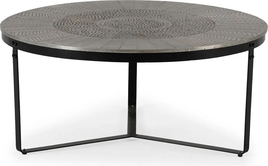 Černý/šedý matný kulatý konferenční stolek ø 90 cm Clarisa – MOME
