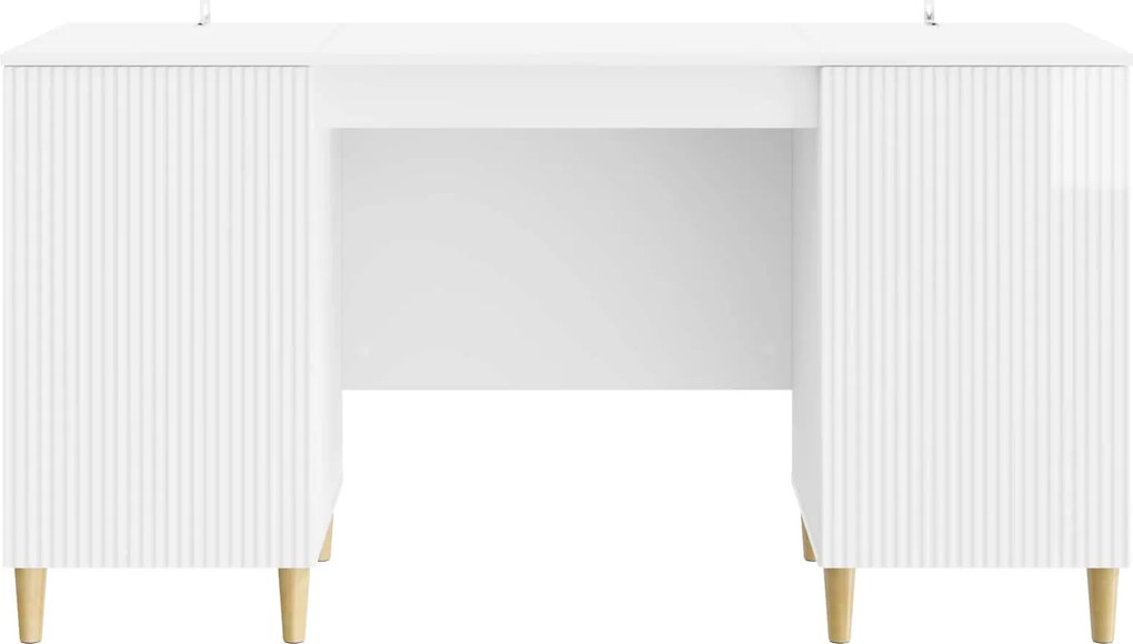 Stůl Bílá s vysokým leskem 142,5 x 50 x 75 cm Kompozitní dřevo 3414598