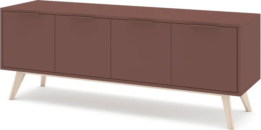 Matný TV stolek v terakotové barvě 140x53x40 cm Campus – Marckeric
