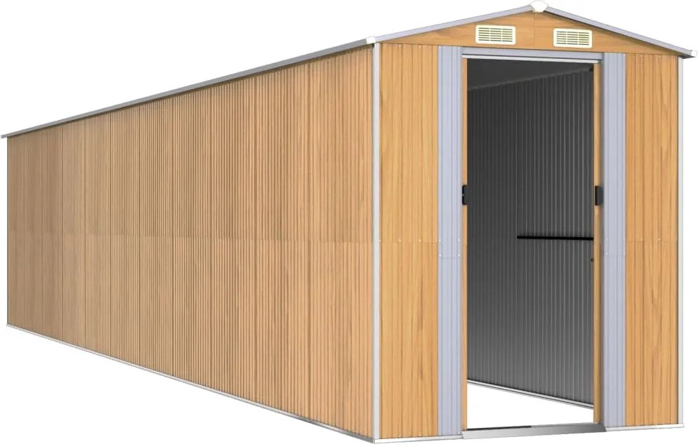 Zahradní kůlna světle hnědá 192x938x223 cm pozinkovaná ocel 3147480