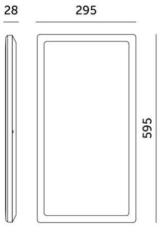 LED Přisazený panel NIVERA LED/32W/230V IP54 29,5x59,5 cm černá