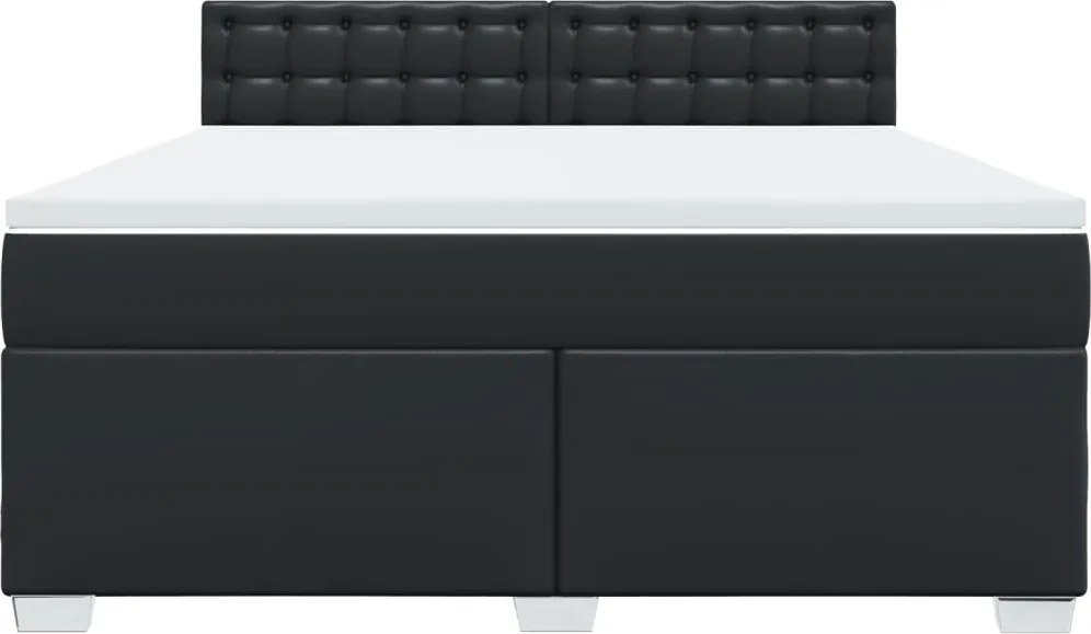 Box spring postel s matrací černá 180x200 cm umělá kůže 3286132