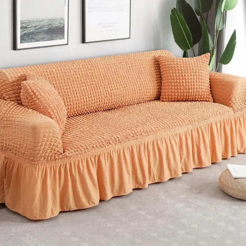 Jednobarevný elastický potah na pohovku či křeslo Barva: Oranžová, Velikost: 1 místná 65 x 115 cm