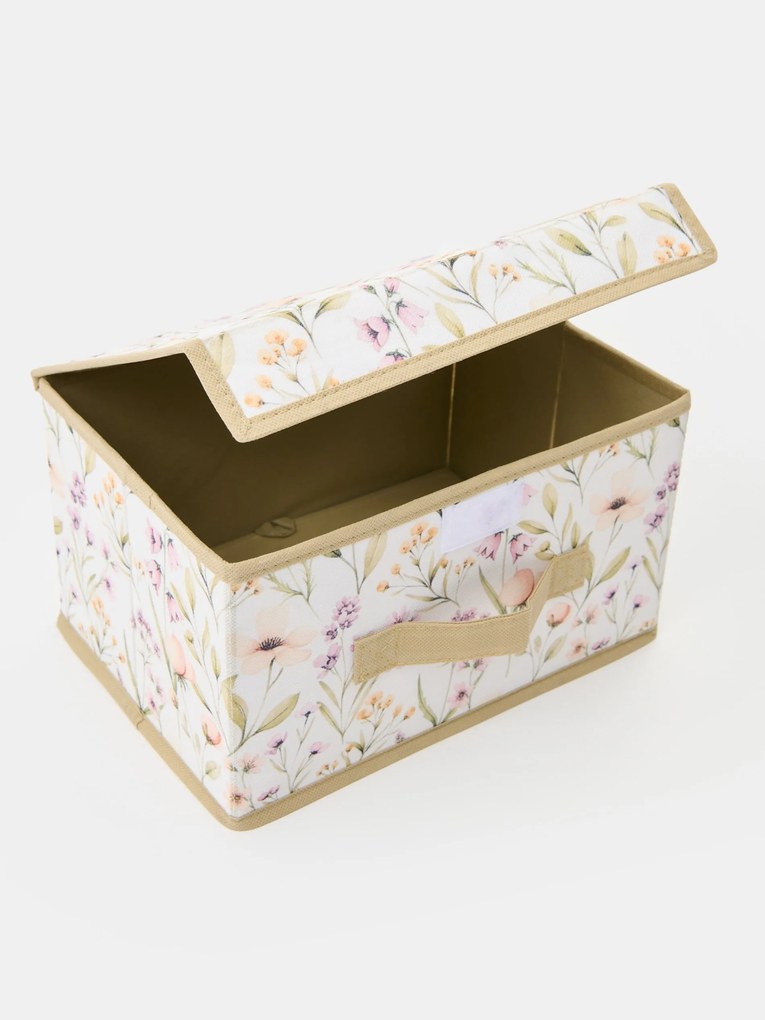 Sinsay - Skládací úložný box s květinovým vzorem - béžová