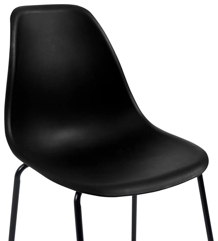 Barové židle - 6 ks - plast | černé