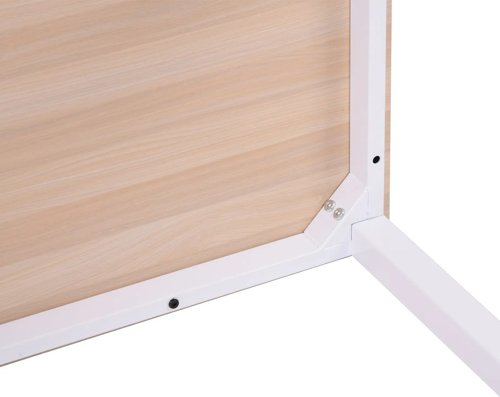 HOMCOM Moderní pracovní stůl se železnou konstrukcí a nastavitelnými nohami 120x60x76 cm Bílý a přírodní