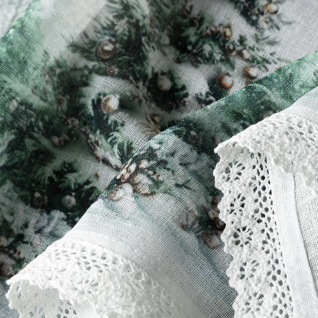 KRÁTKÁ VÁNOČNÍ ZÁCLONA NA PÁSCE XMAS9 150X60 CM VZOROVANÁ