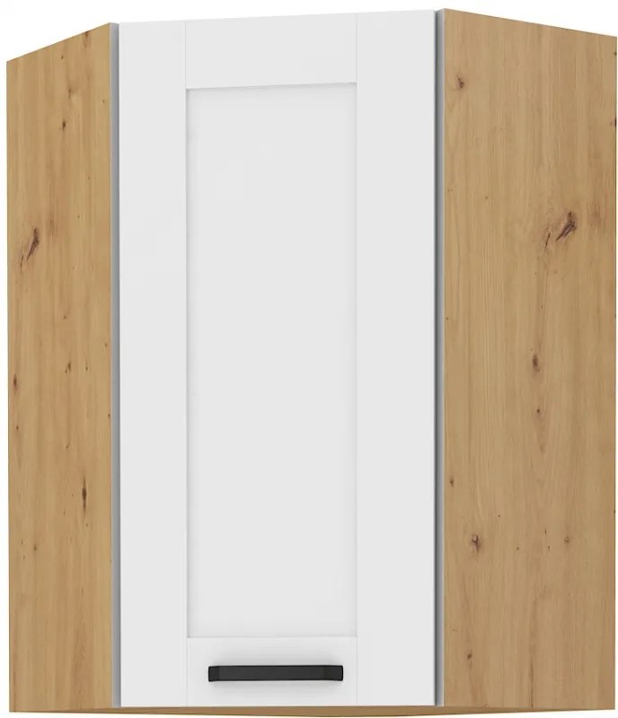 Kuchyňská skříňka LUNA 60x60 GN-90 1F (45°) korpus: dub artisan, barva dvířek: bílá