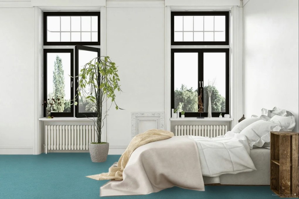 Condor Carpets, Metrážový koberec Carousel 82, na míru, šíře 4m, modrá, filc, dětský pokoj
