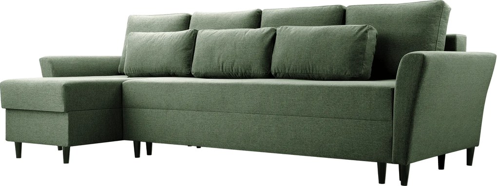 Rohová rozkládací sedací souprava do L REGO, 281 cm, s úložným prostorem Roh pohovky: Levý roh, Barva látky: Perlová (Kenya Pearl)