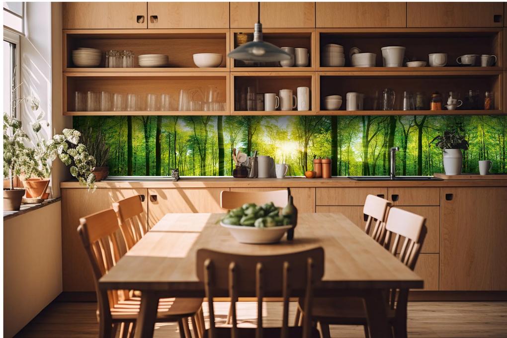 DIMEX | Fototapeta do kuchyně Svěží zelený les KI-420-189 | 420 x 60 cm | zelená