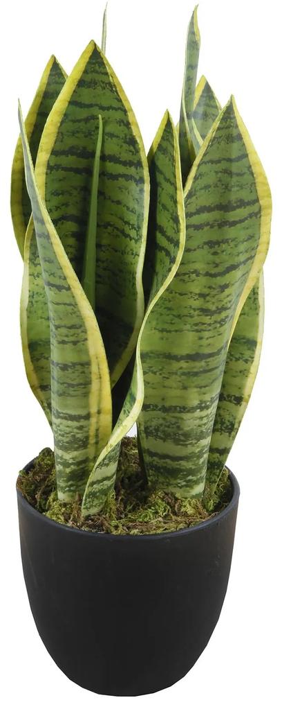 Lex Rostlina Sansevieria s květináčem umělá 33 cm zelená