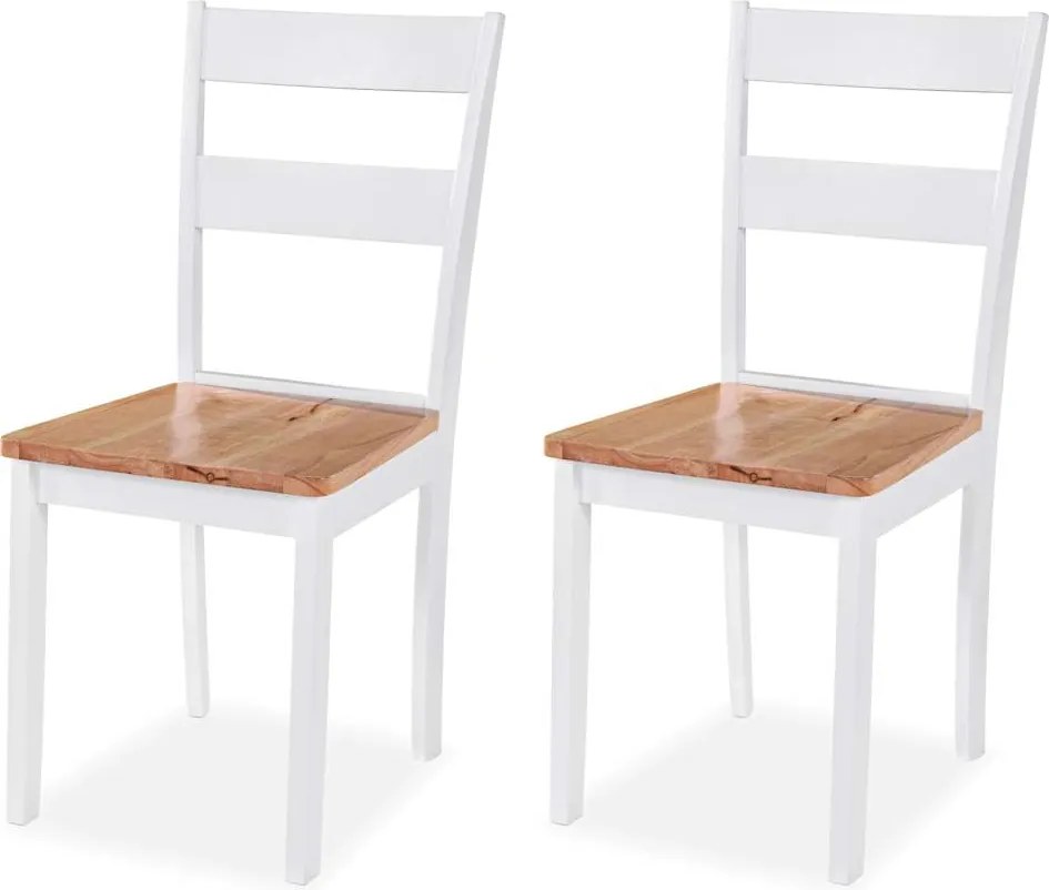 Jídelní set 3 kusy, MDF a kaučukovníkové dřevo, bílý 274942