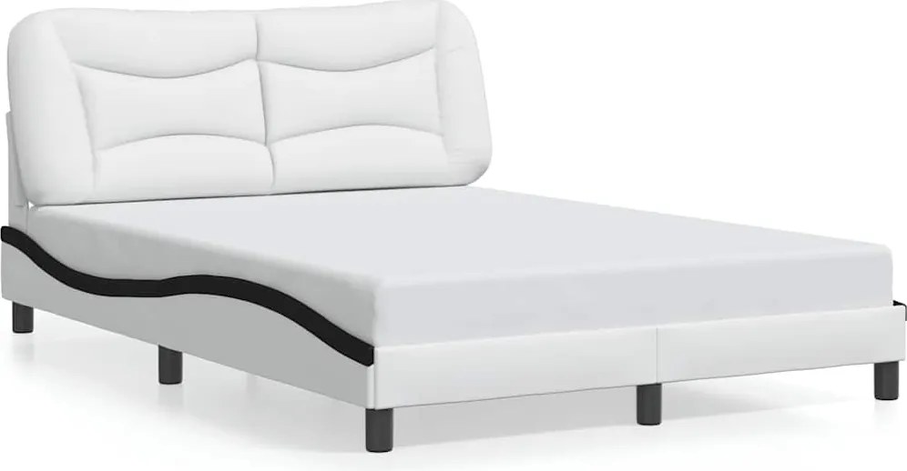 Rám postele bez matrace Hvar bílý a černý 140 x 200 cm umělá kůže 3208008