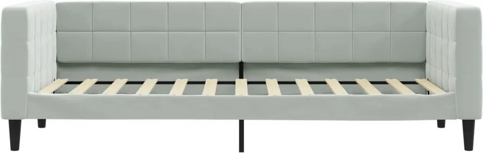Válenda s přistýlkou a zásuvkami světle šedá 80 x 200 cm samet 3196732