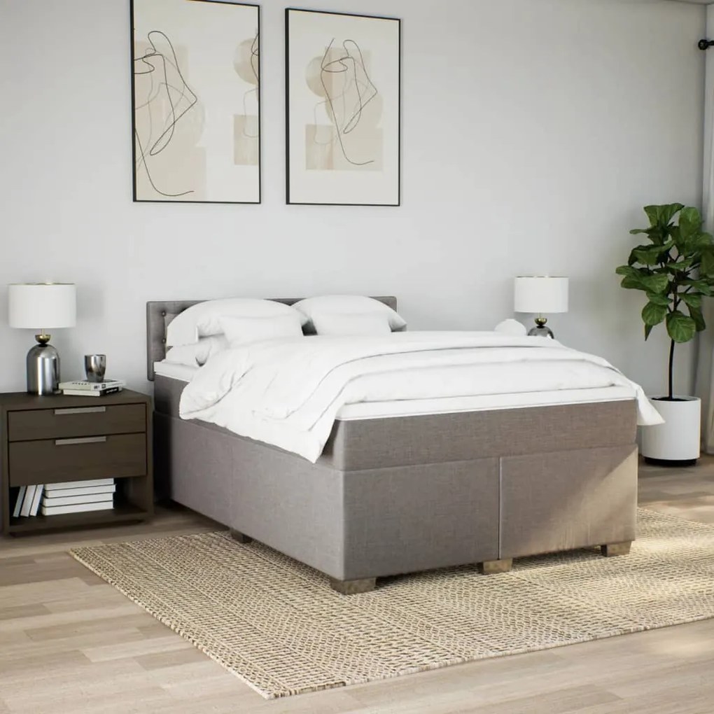 Box spring postel s matrací taupe 140x200 cm textil 3288229
