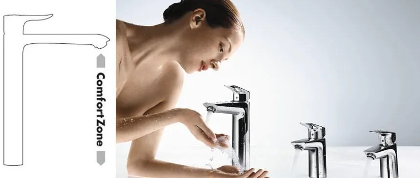 Hansgrohe Metris New, umyvadlová baterie s otočným výtokem a výpustí, chromová, 31087000