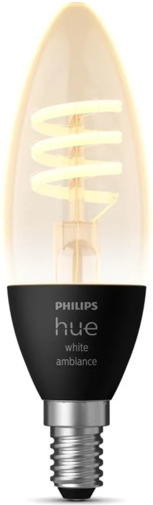 Led žárovka philips hue white ambiance 4.6w 550 filament svíčka e14