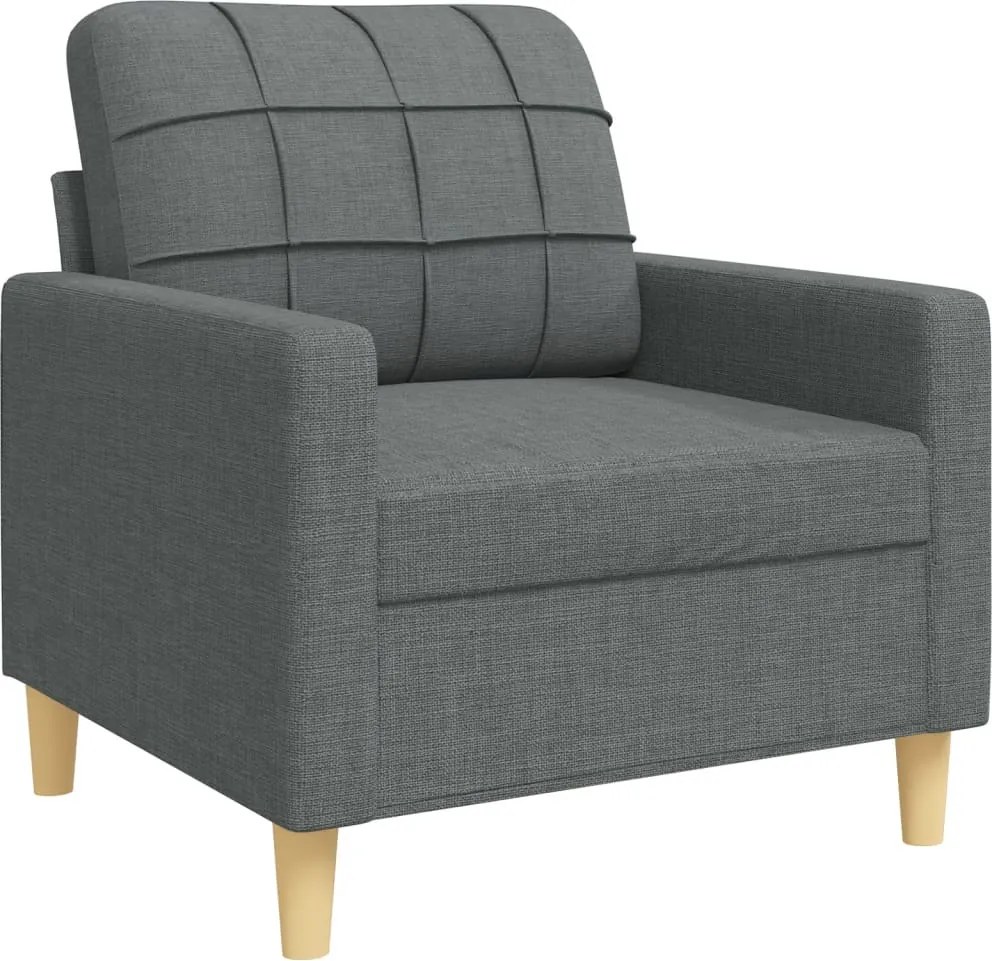 3dílná sedací souprava s polštáři tmavě šedá textil 3278304