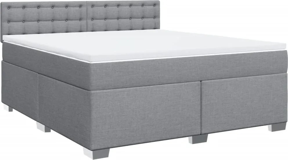 Box spring postel s matrací světle šedá 180 x 200 cm textil 3285981