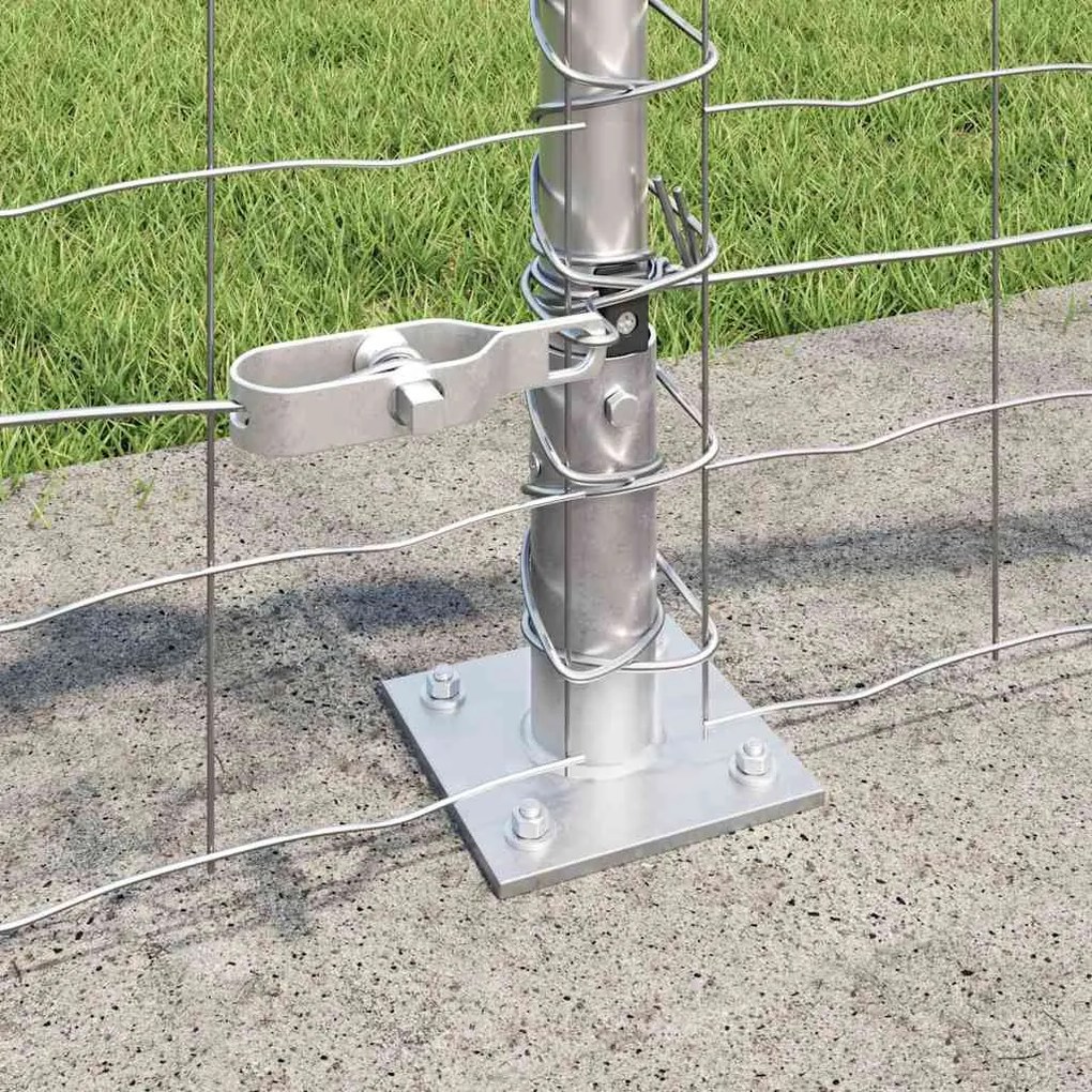 Zahradní euro plot s betonovým základem 50 x 0,6 m Stříbrná 3351050