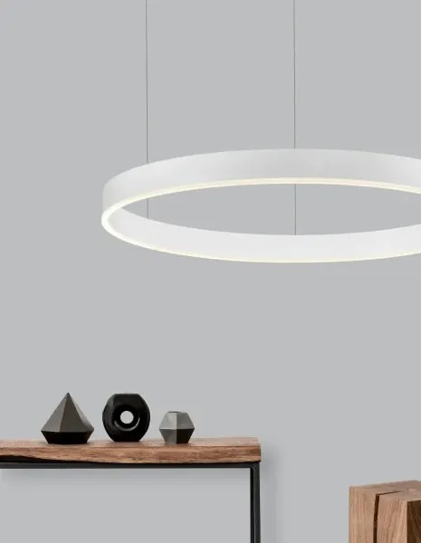 LED lustr Motif 80 bílé stmívatelné