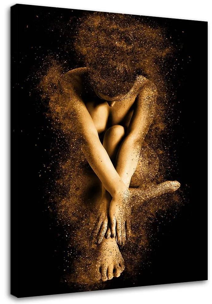 Gario Obraz na plátně Nahé ženské tělo ve zlatém prachu Rozměry: 40 x 60 cm